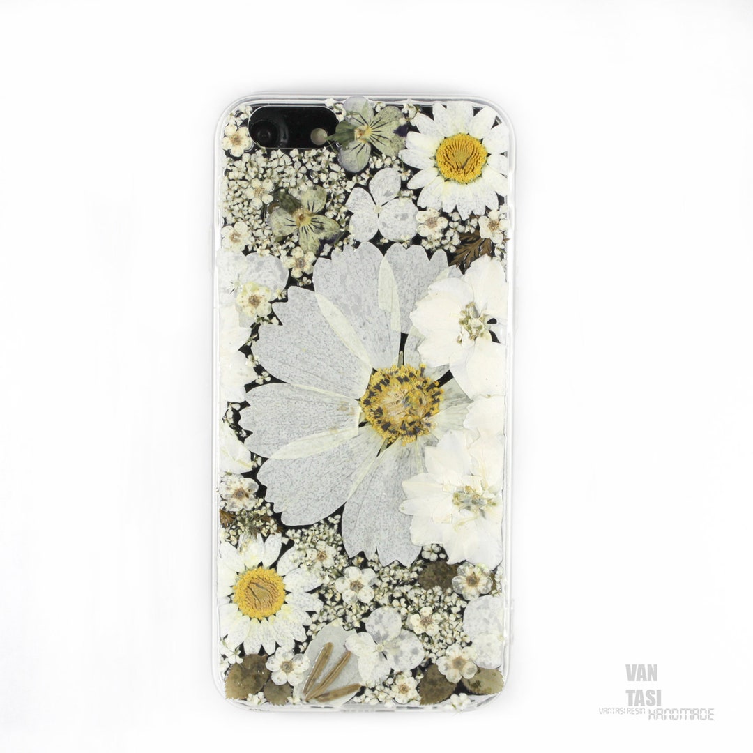 White Botanical Custom Pressed Flower Phone Case Cover for Samsung A53 ...