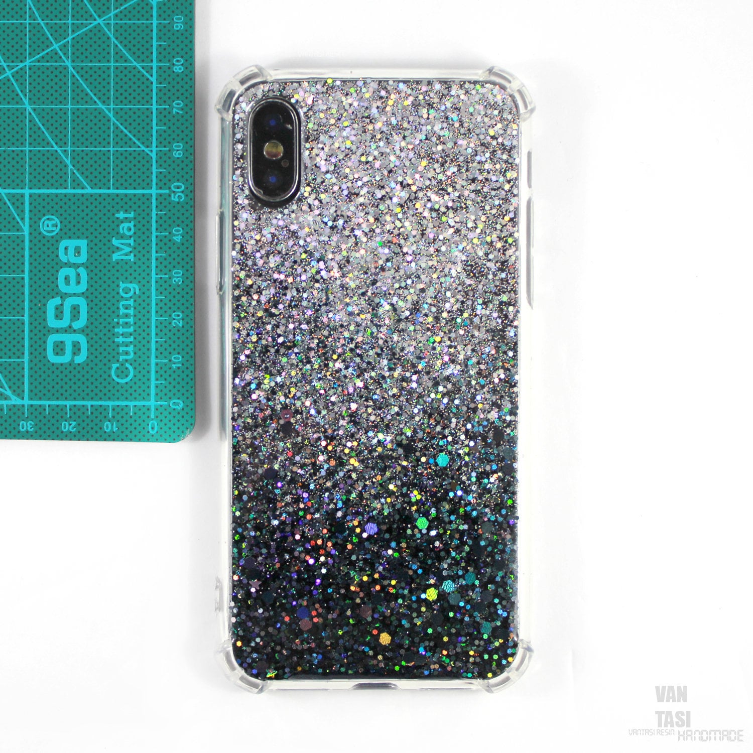 Holographic black silver unique Glitter case cover LG Velvet | Etsy