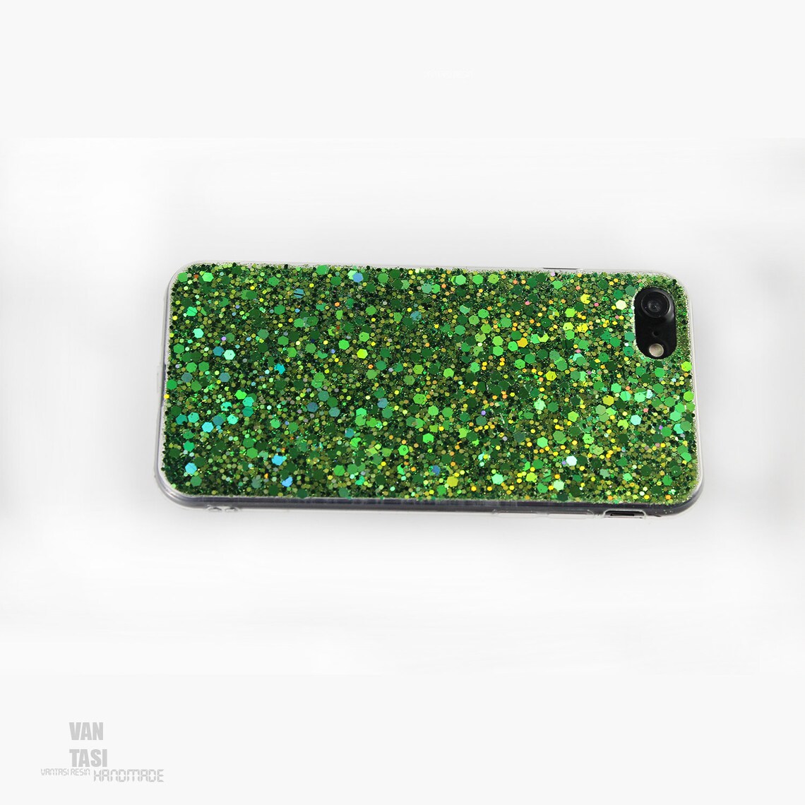 Green diamond sparkle glitter dust phone case cover skin for | Etsy