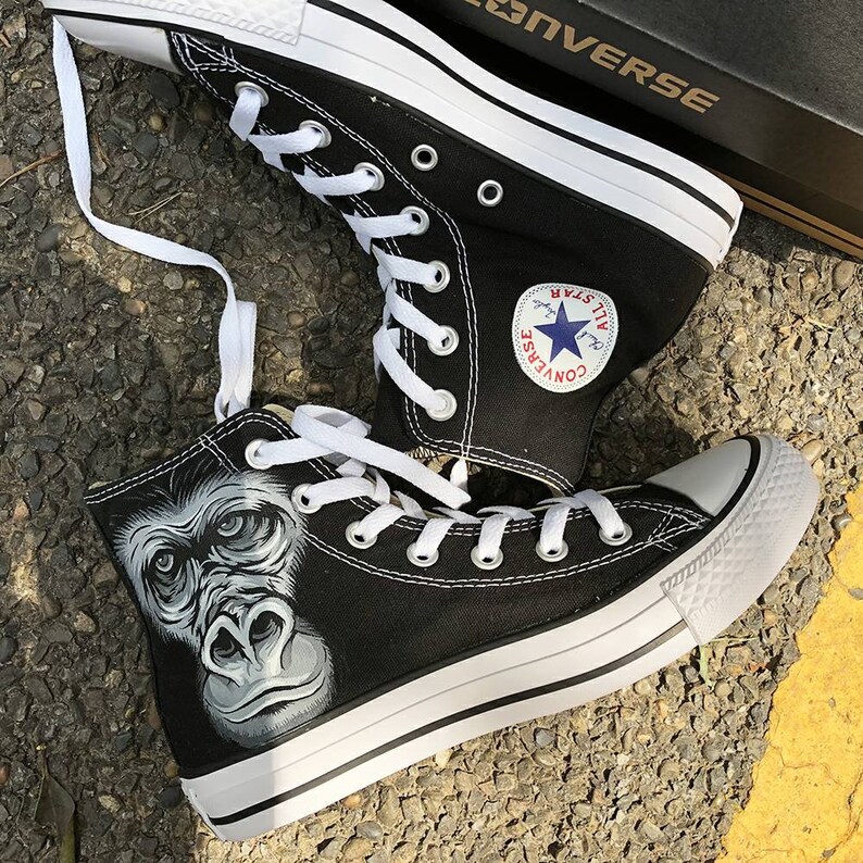 Personalized Handpainted Gorilla Face Shoes Custom Gorilla | Etsy
