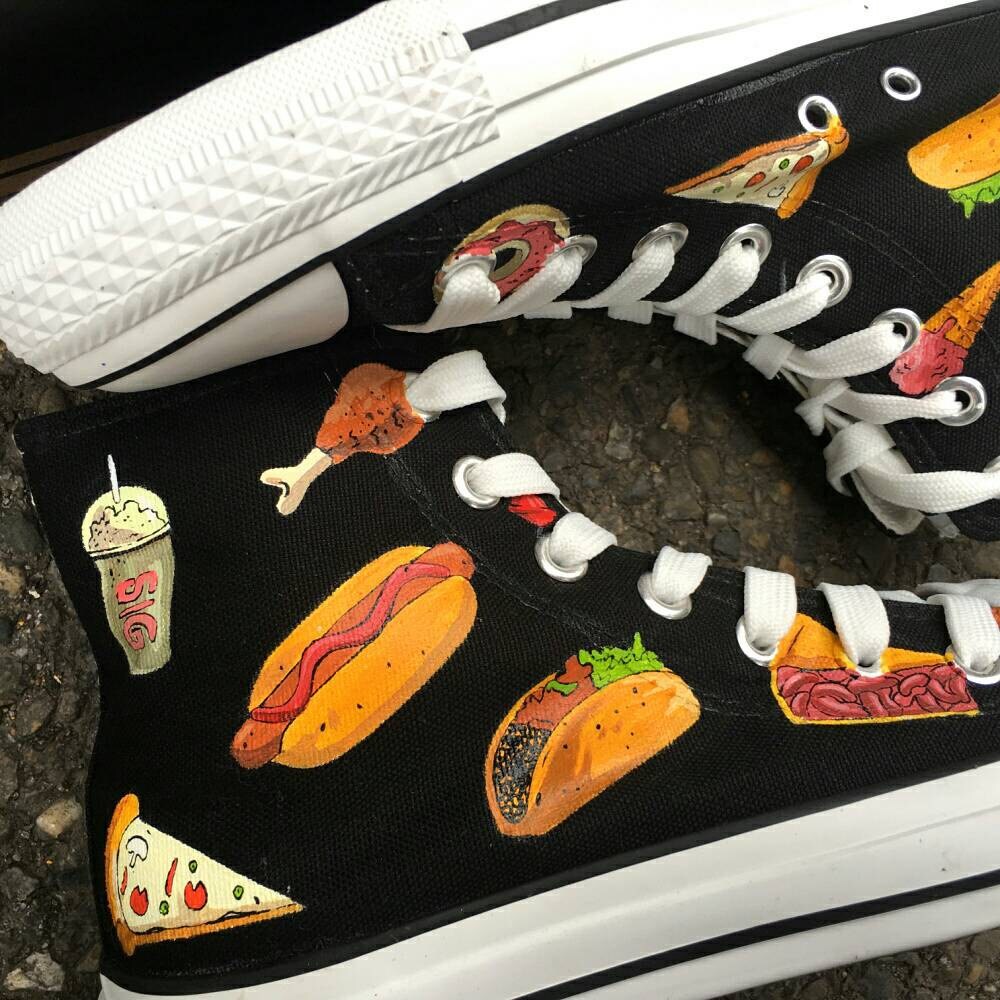 Custom Junk Food Painted Converse Personalized Handpainted | Etsy