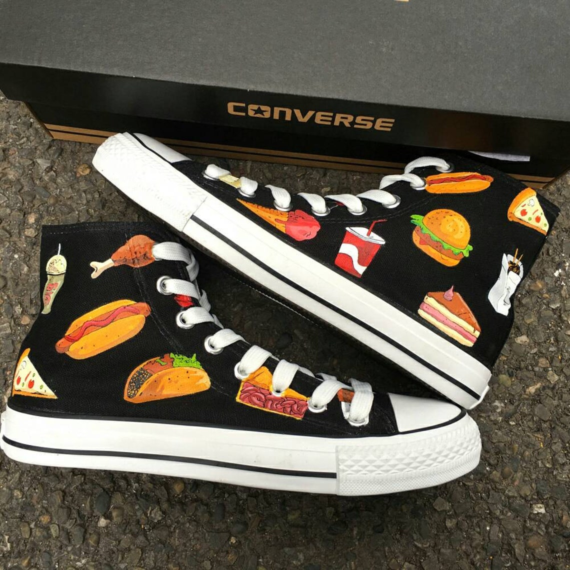Custom Junk Food Painted Converse Personalized Handpainted | Etsy
