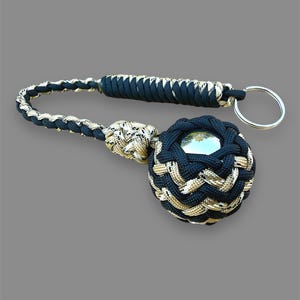 Decorative Paracord Wrapped 1.5 Inch Steel Ball in Black and Tan Camo ...
