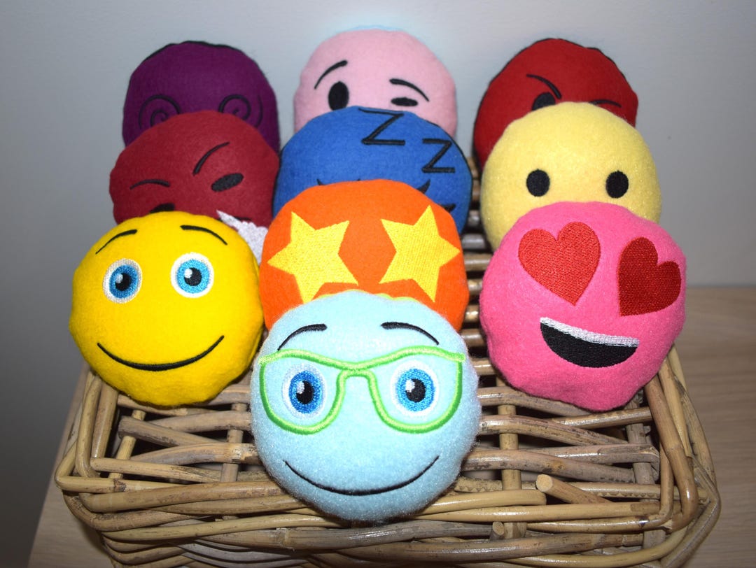 Digital Embroidery Design Emoji - Full Set of Emoji Softie Stuffies - Etsy
