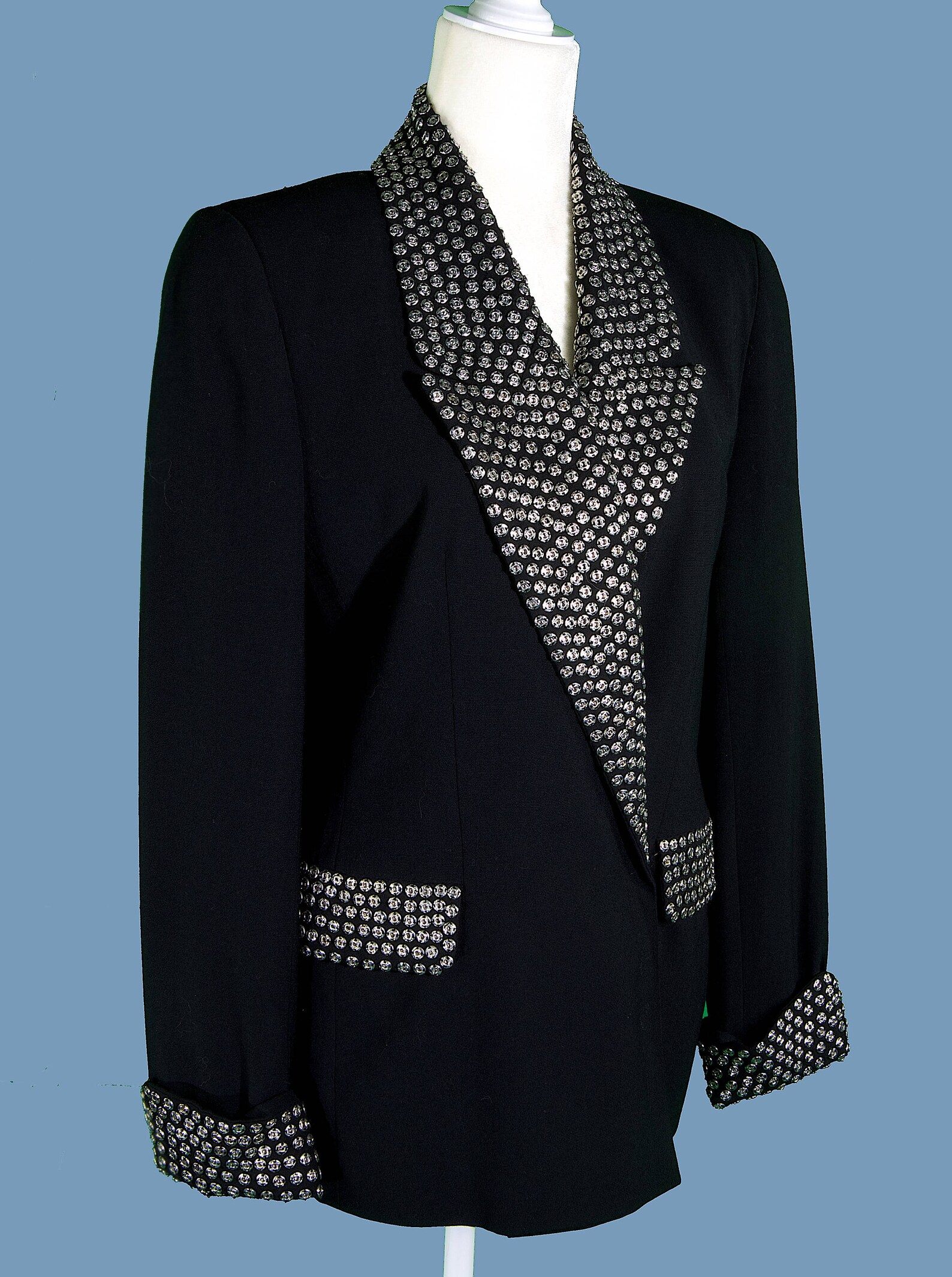 Unique Randolph Duke Designer Jacket Black Wool Crepe With - Etsy