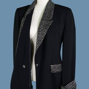 Unique Randolph Duke Designer Jacket Black Wool Crepe With Snap ...