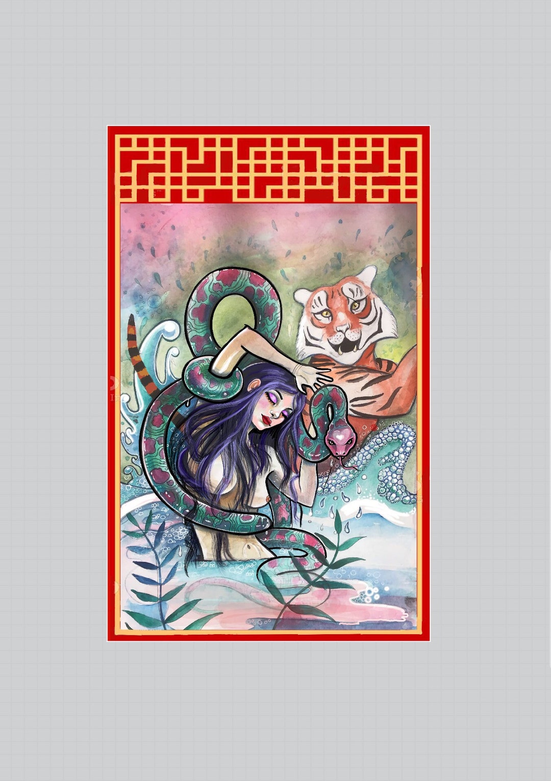 Zen Painting, Asia, Snake, Original Art - Etsy