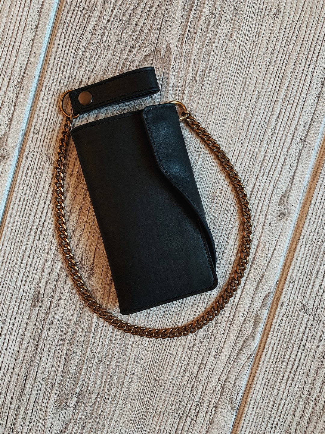 Leather Biker Wallet With Chain Trucker Wallet Chain Leather Biker ...