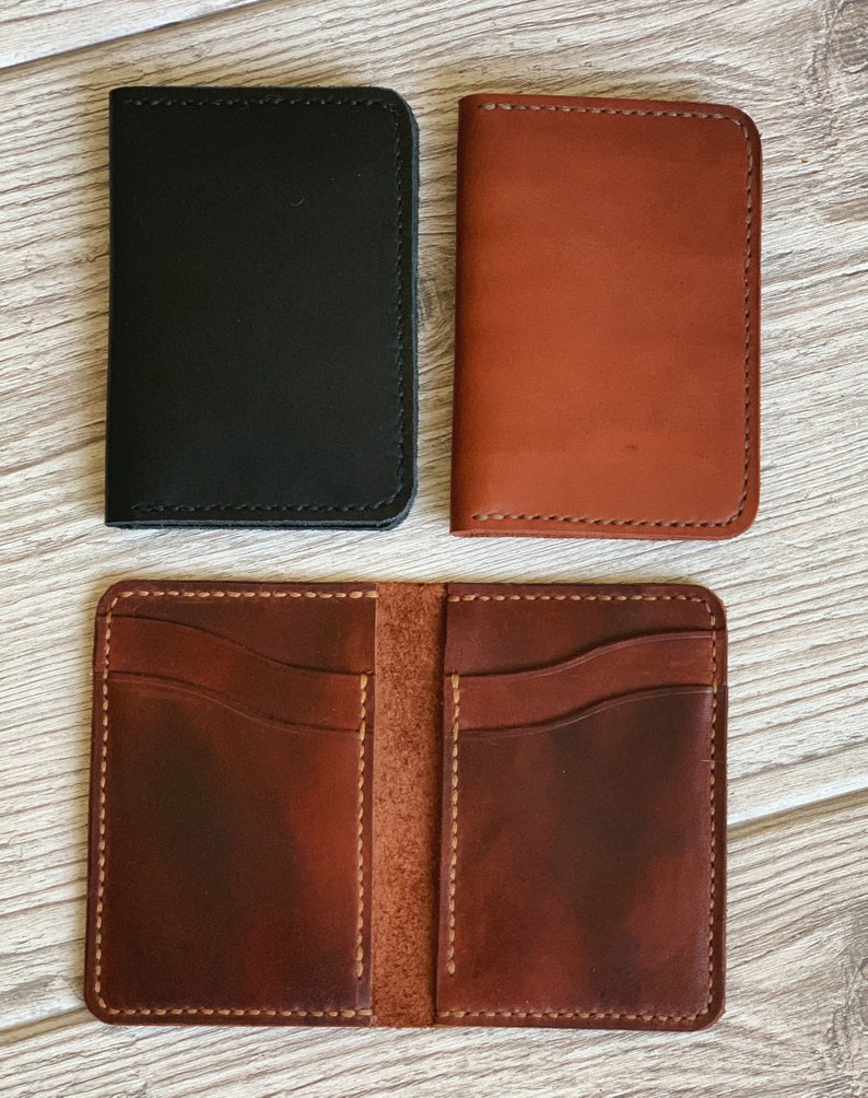 Slim Leather Wallet Mens Leather Wallet Card Holder Leather - Etsy