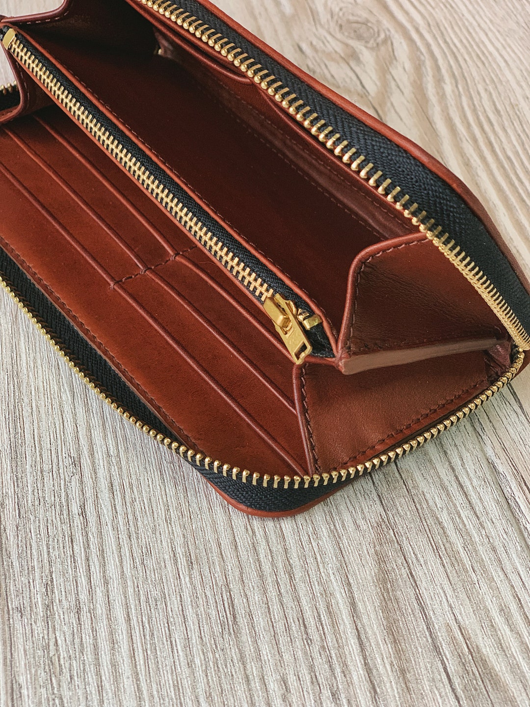 Personalized Wallet for Women Zippered Wallet Woman Wallet Leather Zip ...