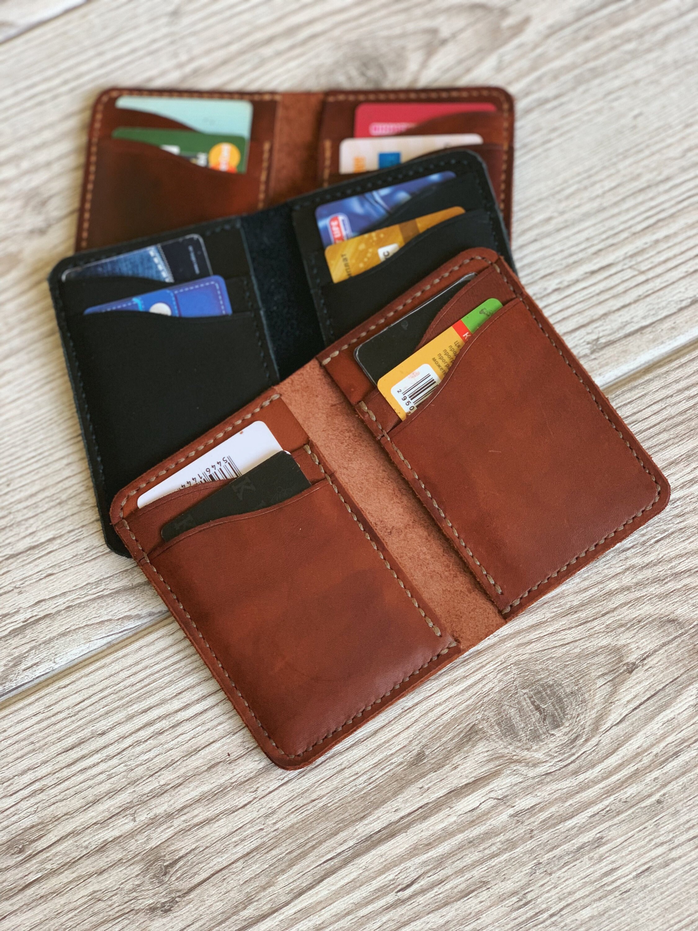 Slim leather wallet Mens Leather Wallet Card Holder Leather | Etsy