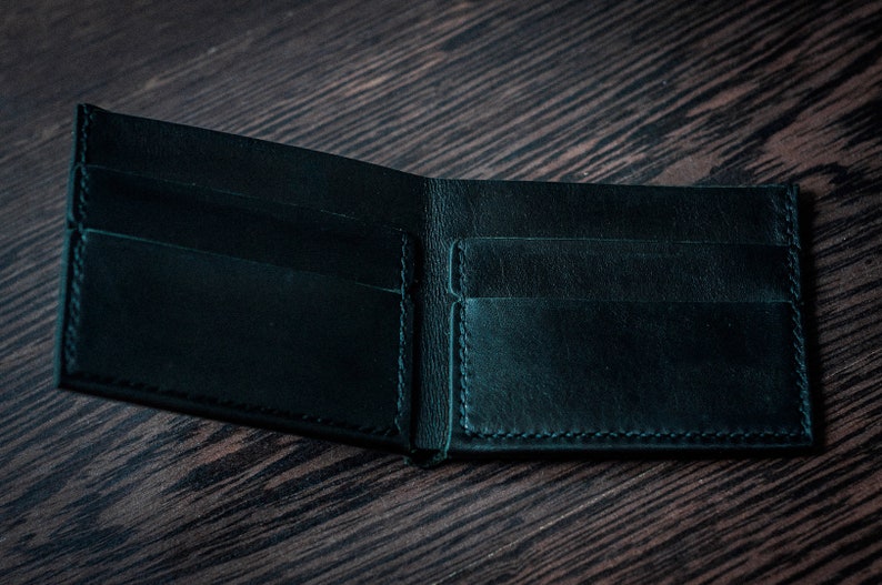 Leather Bifold Mens Leather Wallet Slim Bifold Wallet | Etsy