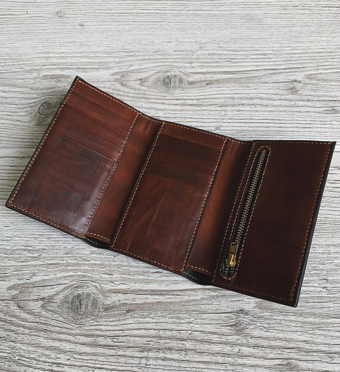 Personalized trifold wallet Mens trifold wallet Mens gift | Etsy