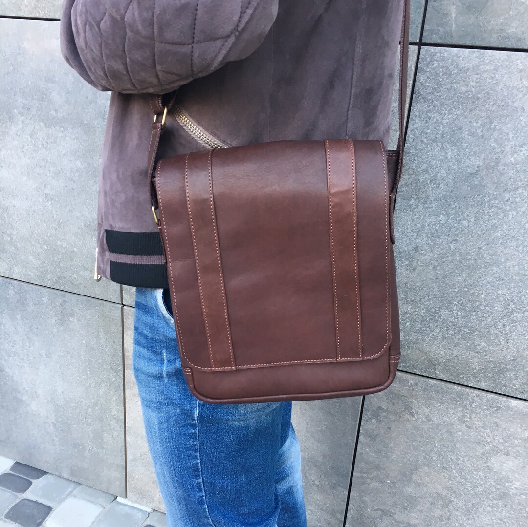 Handgemachte Umhängetasche, Herren Messenger, braune Handtasche ...