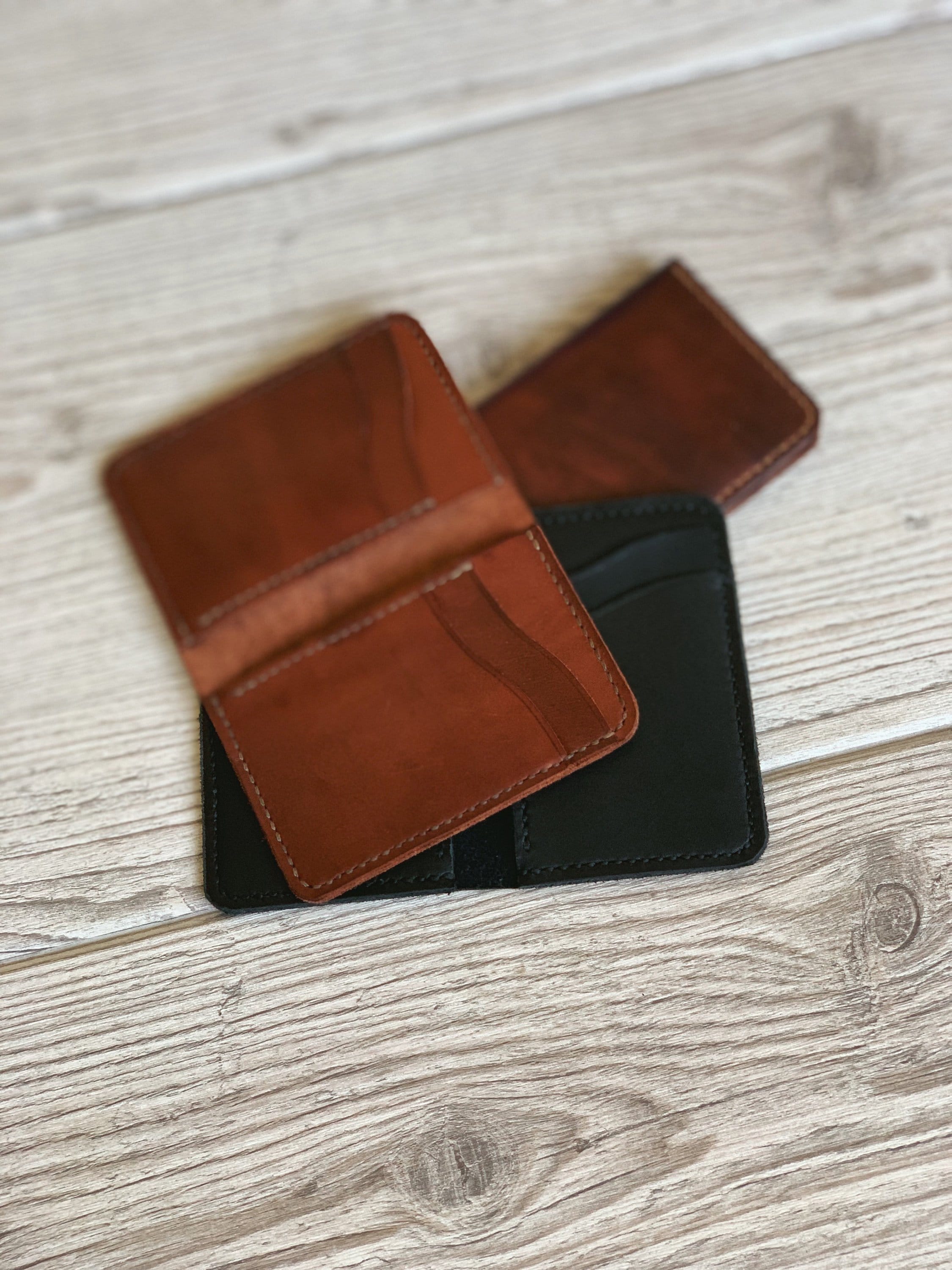 Personalized slim wallet Slim leather wallet Mens Leather | Etsy