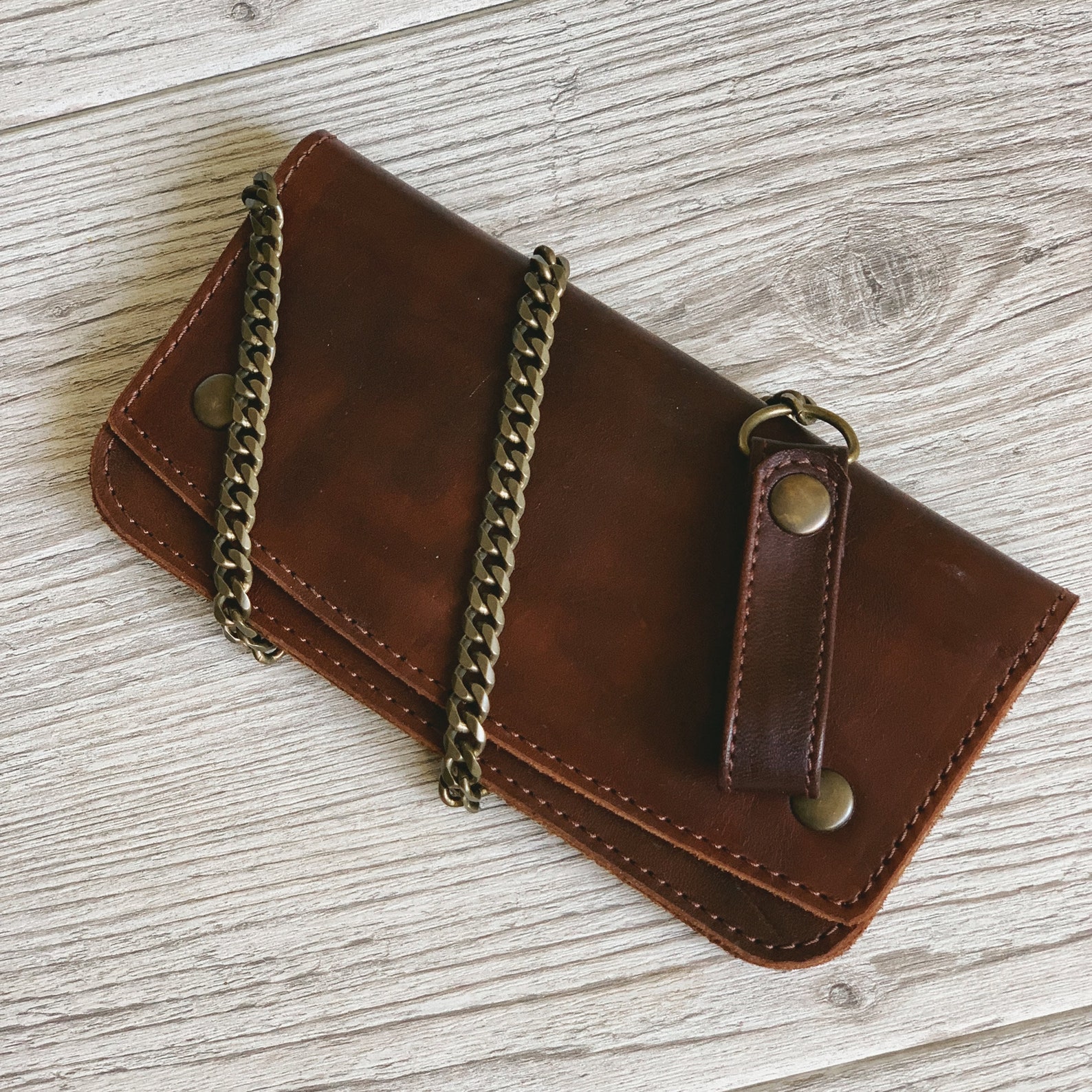 Wallet With Chain Leather Biker Wallet Trucker Wallet Chain | Etsy