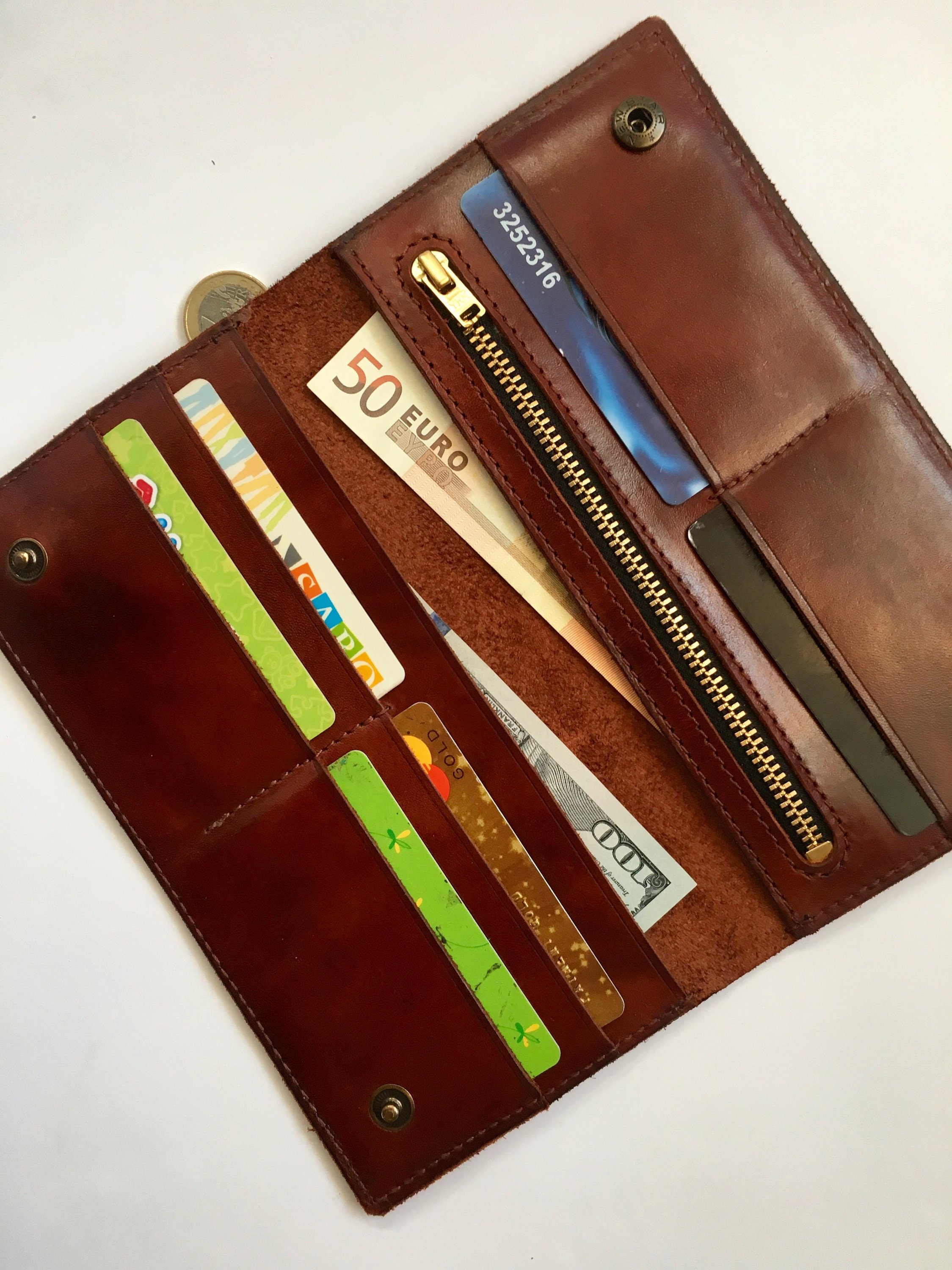 Leather wallet woman purse wallet Personalized wallet | Etsy