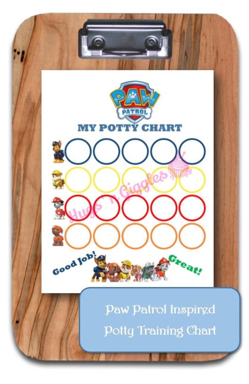 Paw Patrol Potty Chart Potty Training Chart Potty Reward Etsy Australia ...