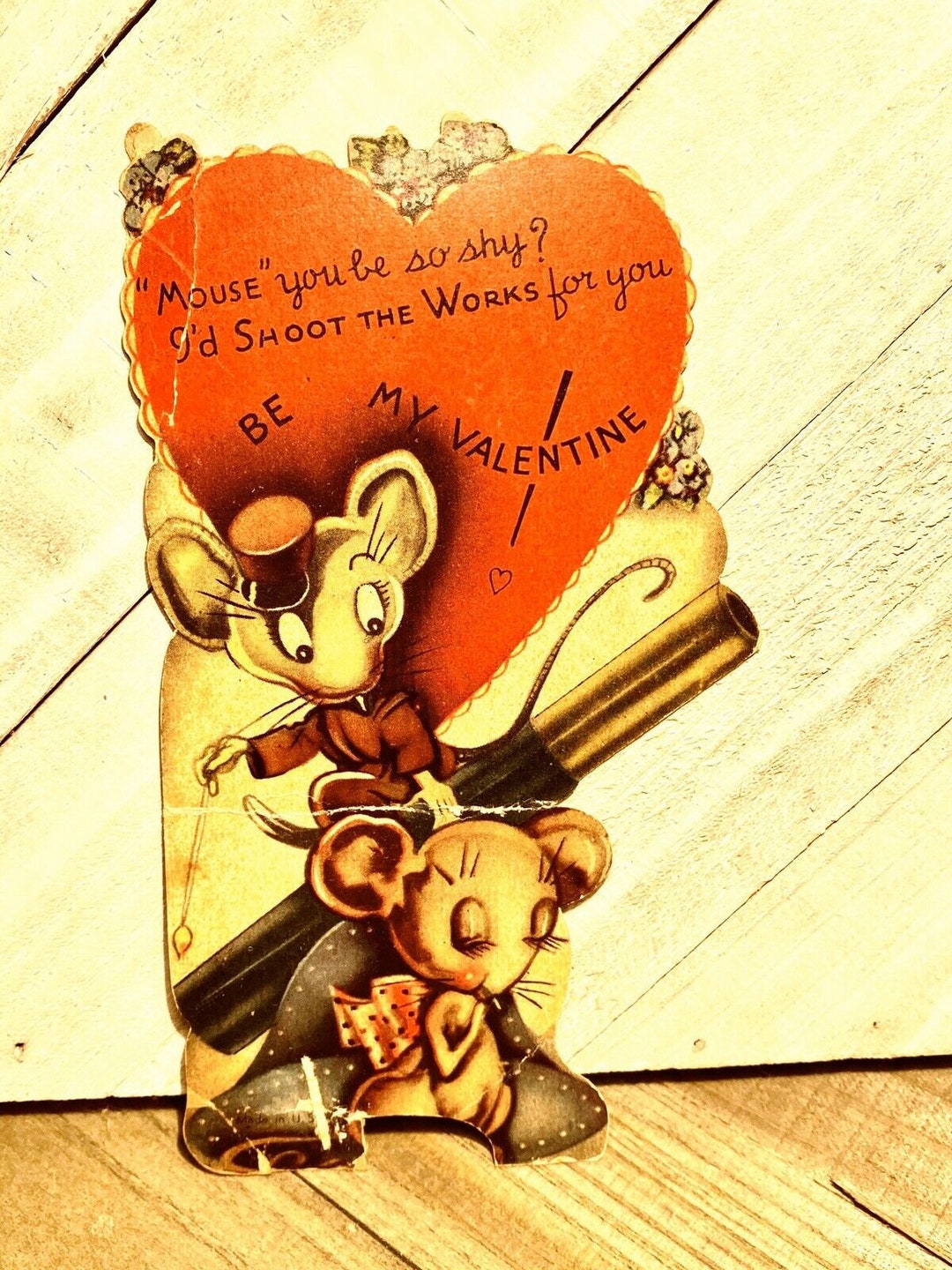 Vintage Mice Valentine Die Cut Ephemera 1940s USA - Etsy