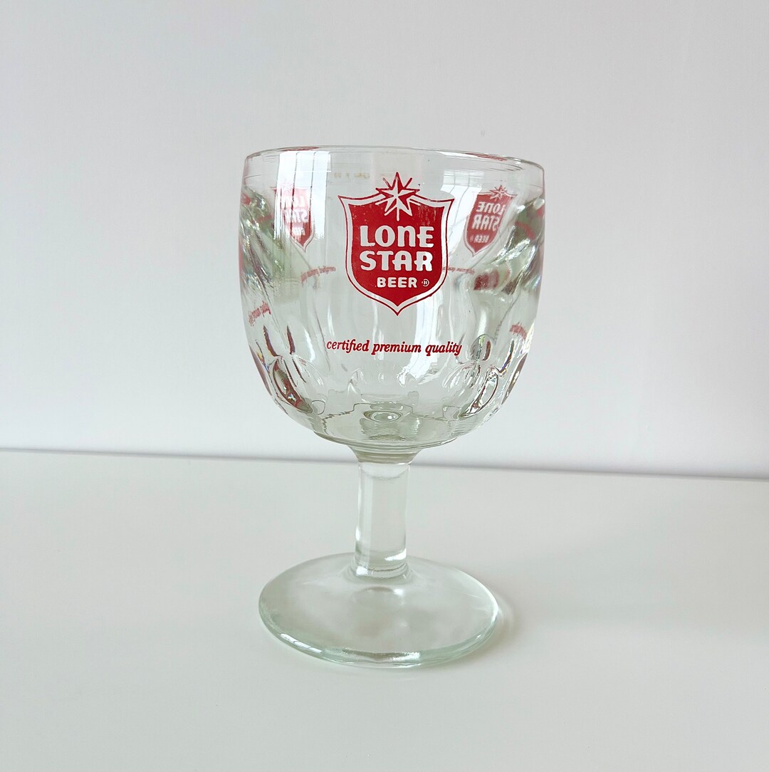 Lone Star Beer Glass Goblet - Vintage Beer Thumbprint Schooner Pint ...
