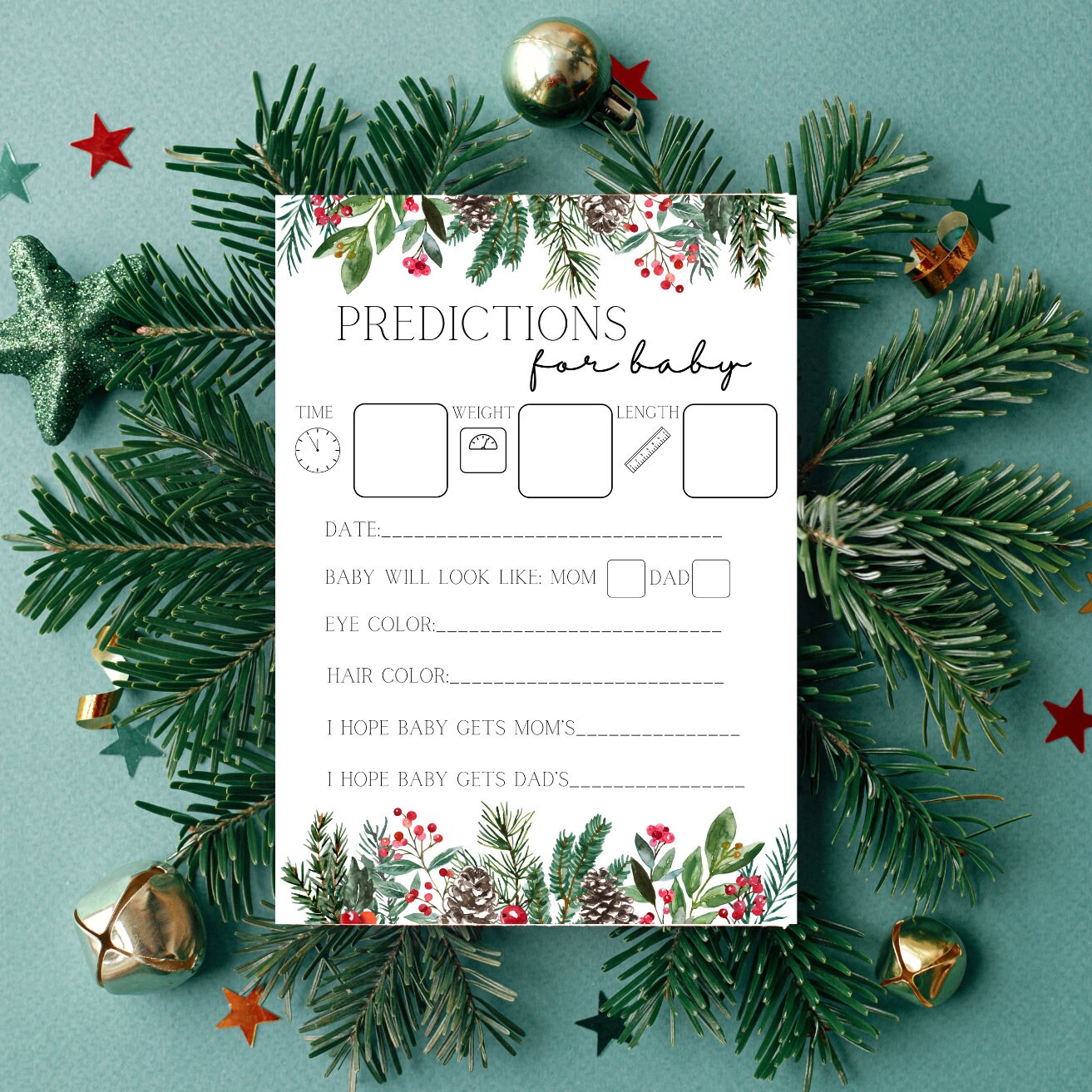 Predictions for Baby Shower Game Printable, Baby Shower Game Printable ...