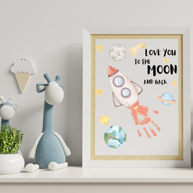 First Mothers Day Handprint Craft, Spaceship Handprint Baby Handprint ...