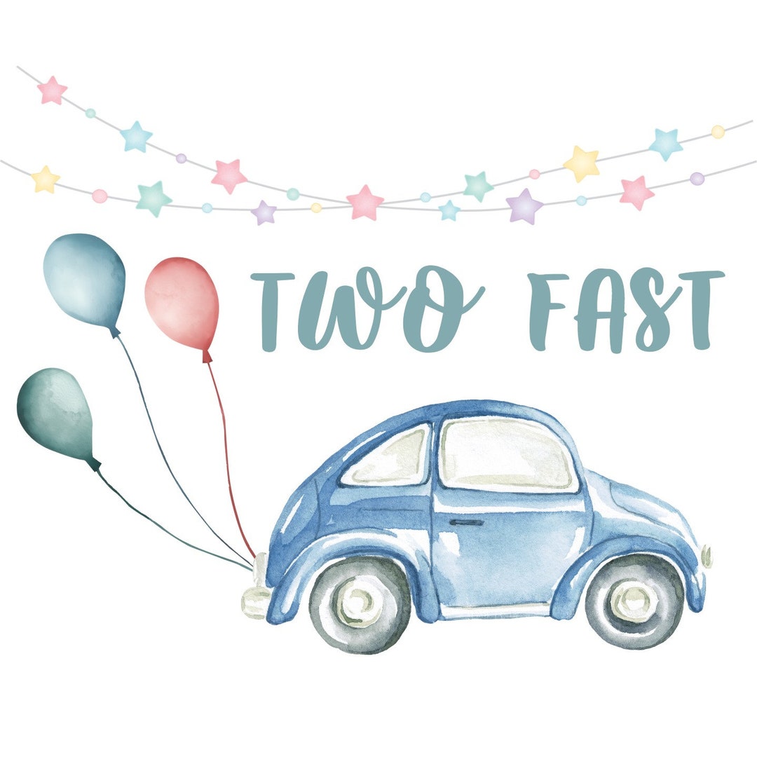TWO Fast Svg 2nd Birthday Sublimation PNG File TWO Fast File Two Fast ...