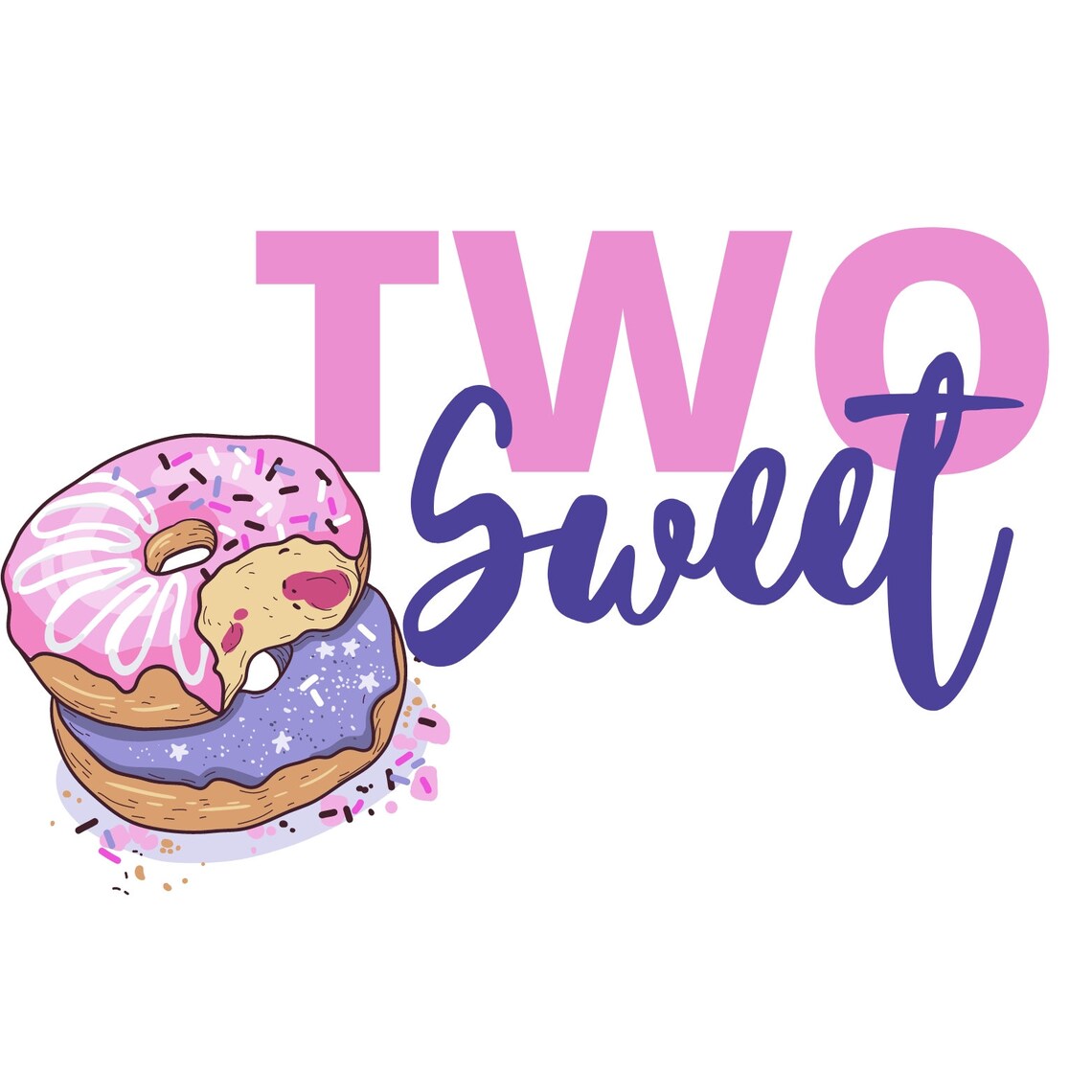 Two Sweet Donut SVG, 2nd Birthday Design (digital File) - Etsy
