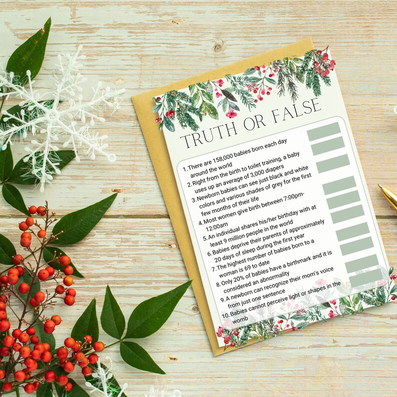 Truth or False Baby Shower Game Printable Baby Shower Games Printable ...