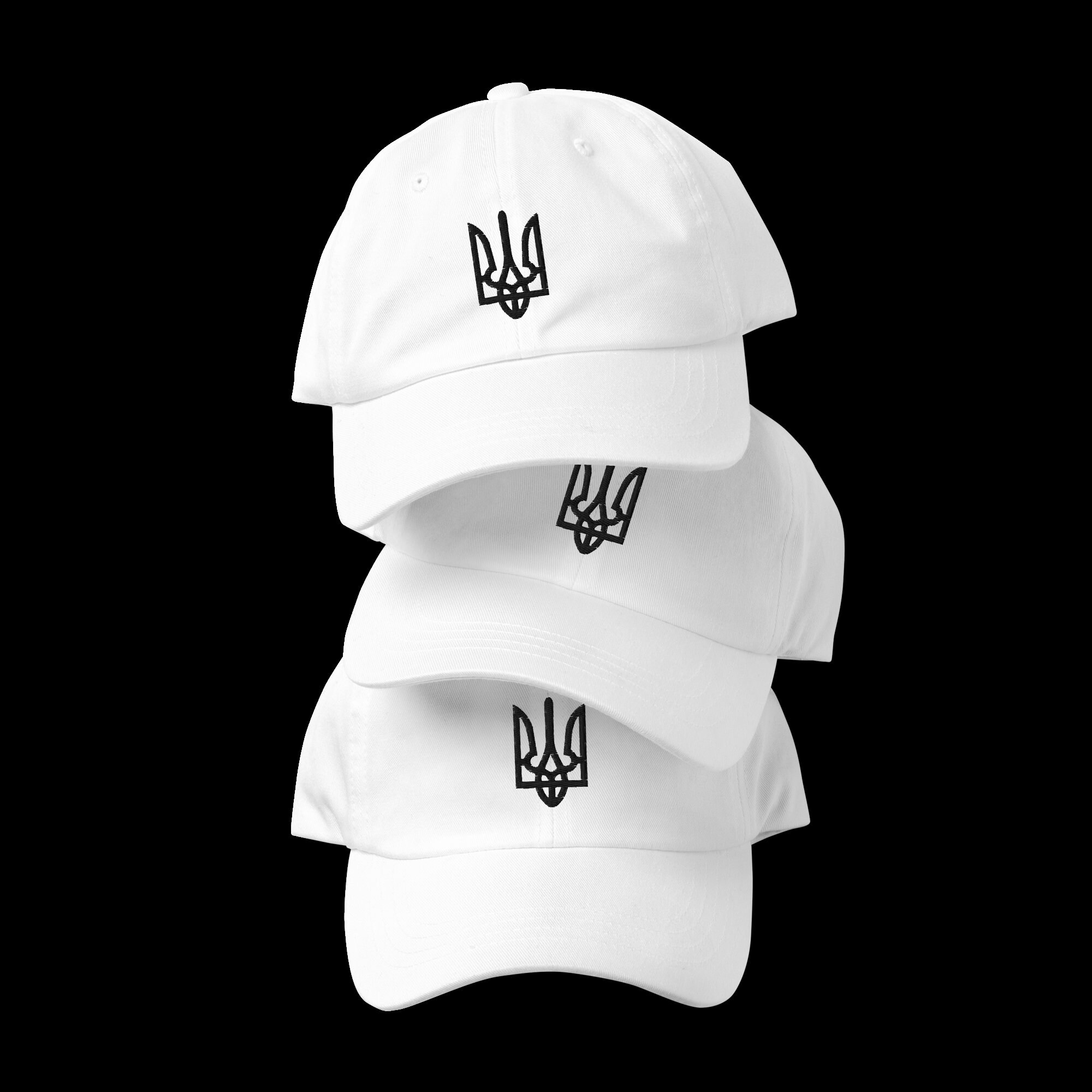 Ukrainian Trident Hat Embroidered Hat With Ukrainian Trident, White ...