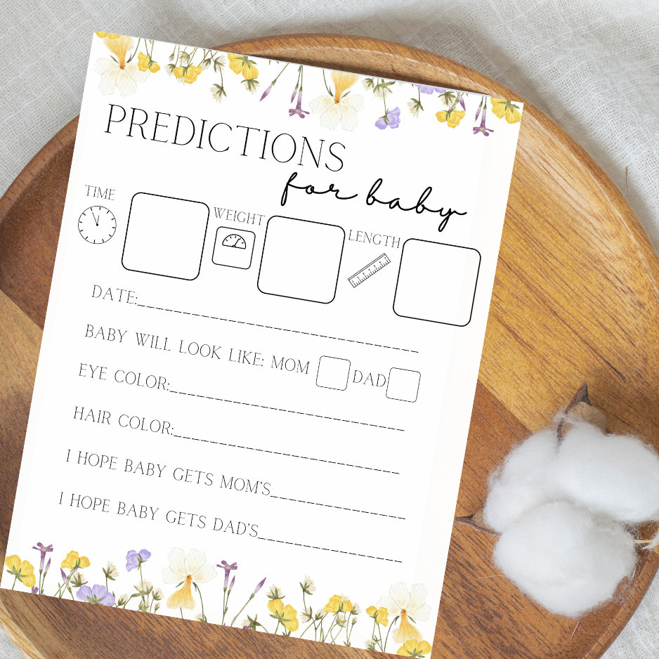Baby Shower Game Bundle Printable Baby Shower Games With Wildflower ...