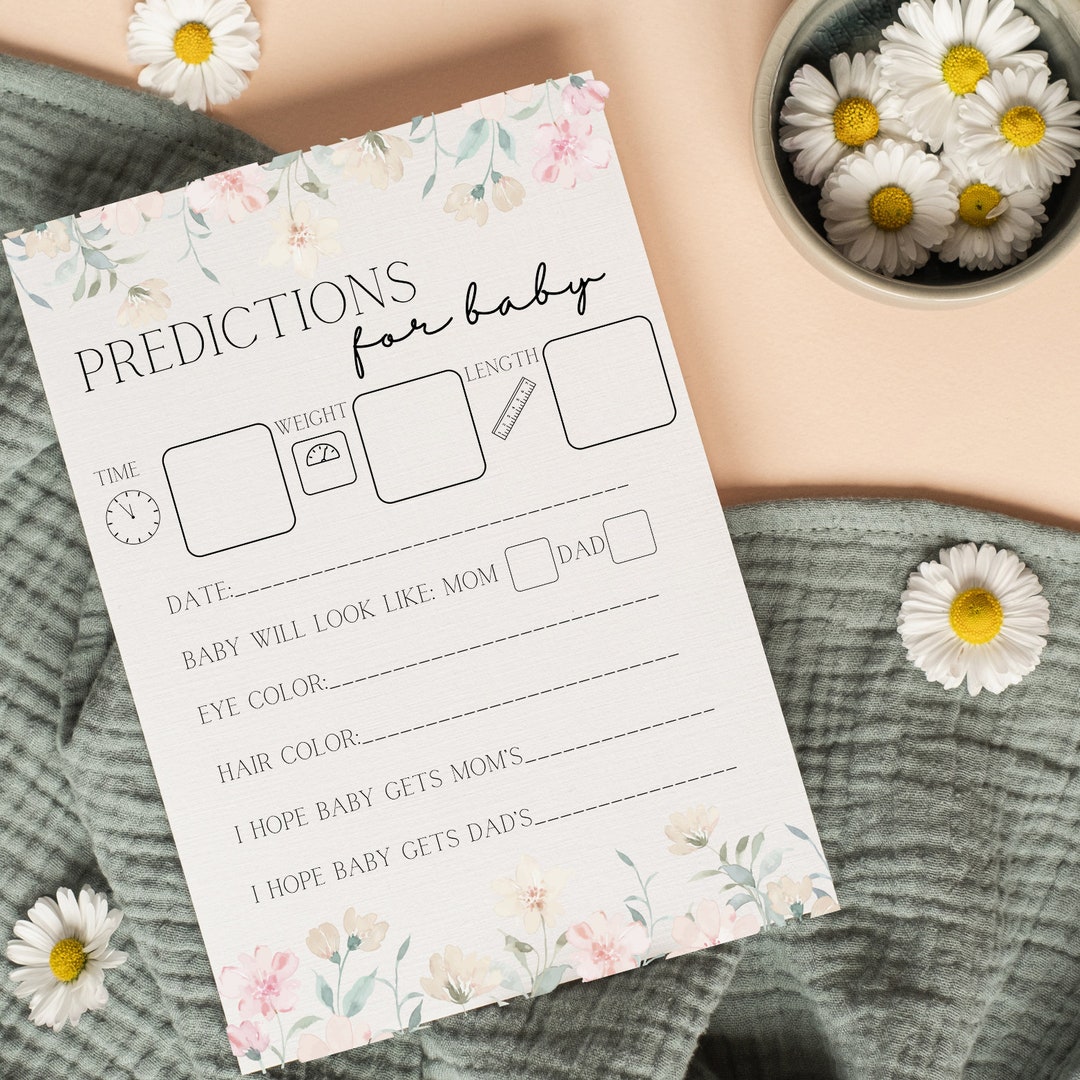 Predictions for Baby Shower Game Printable, Baby Shower Game Printable ...