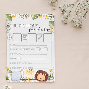 Predictions for Baby Shower Game Printable, Baby Shower Game Printable ...