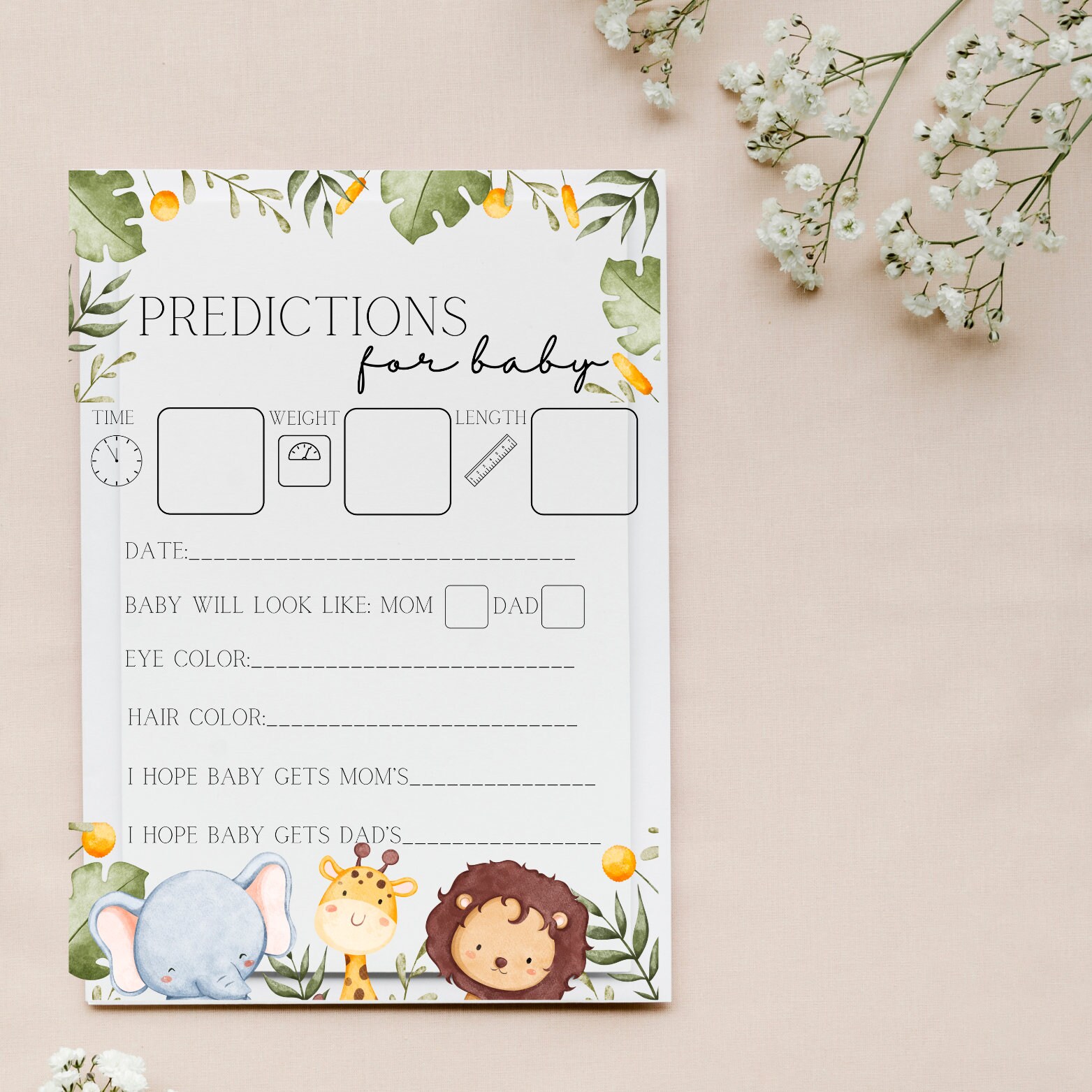 Predictions for Baby Shower Game Printable, Baby Shower Game Printable ...