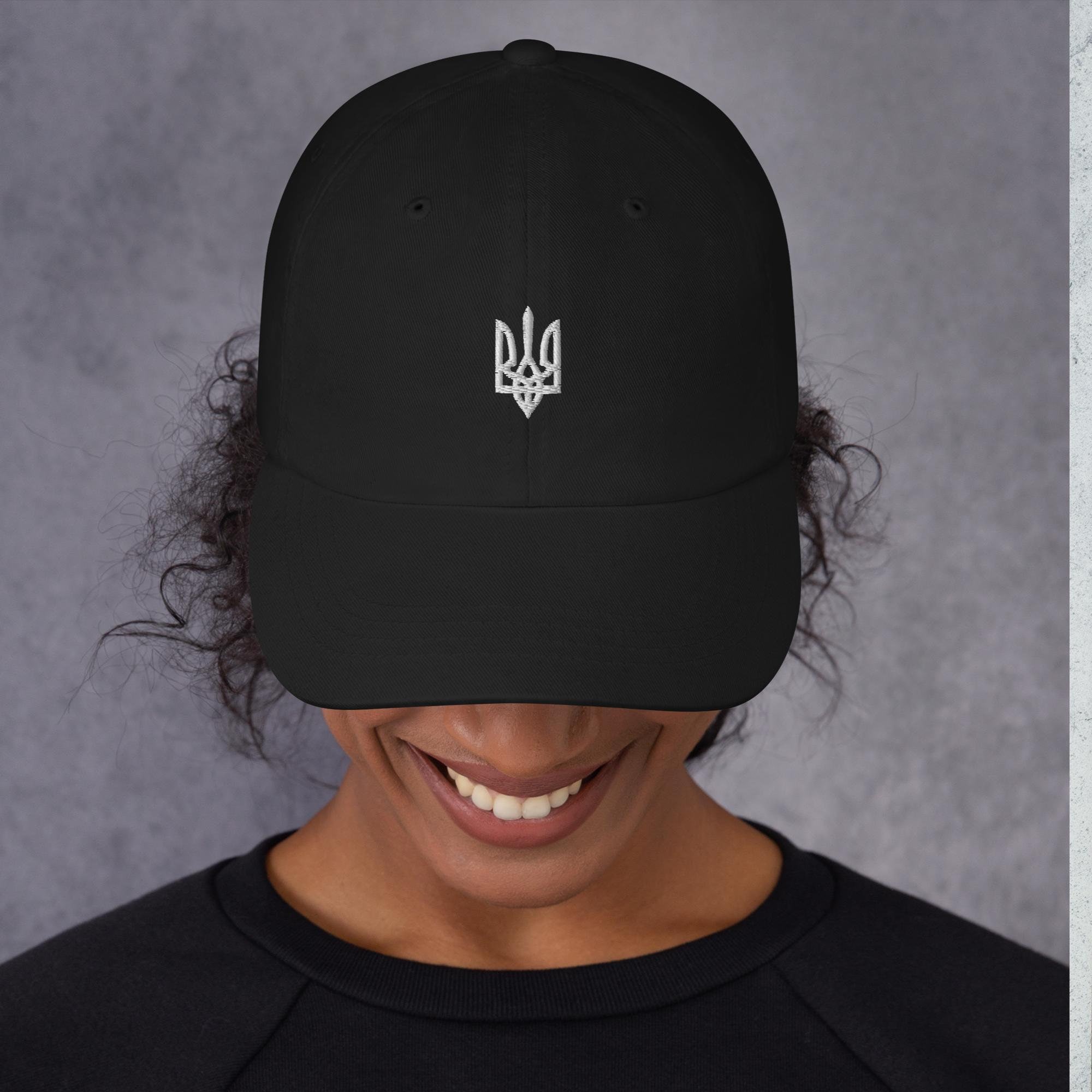 Ukrainian Trident Hat Embroidered Hat With Ukrainian Trident, White ...