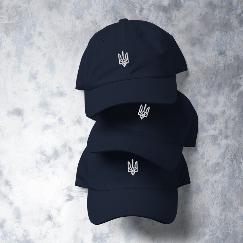 Ukrainian Trident Hat Embroidered Hat With Ukrainian Trident, White ...