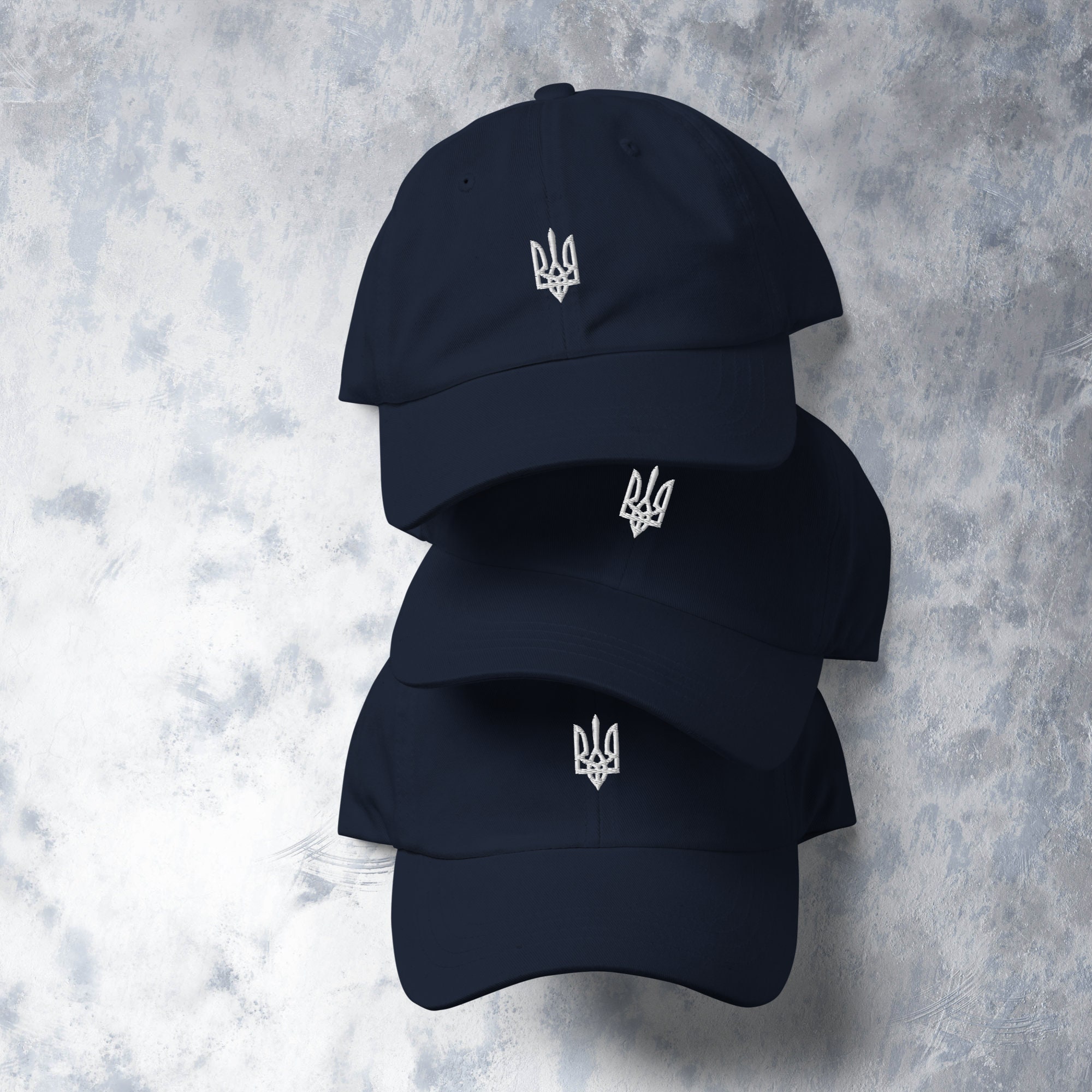 Ukrainian Trident Hat Embroidered Hat With Ukrainian Trident, White ...