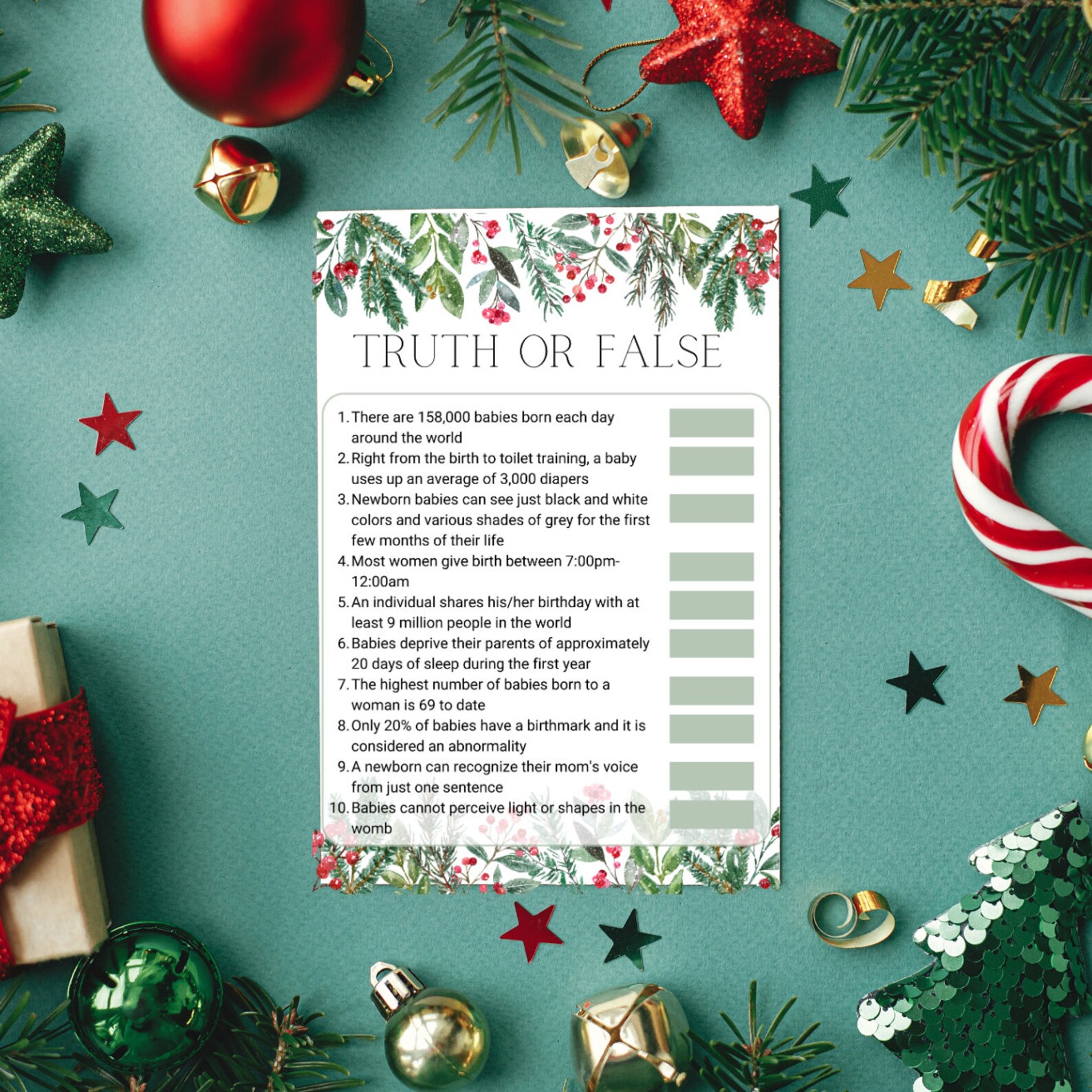 Truth or False Baby Shower Game Printable Baby Shower Games Printable ...