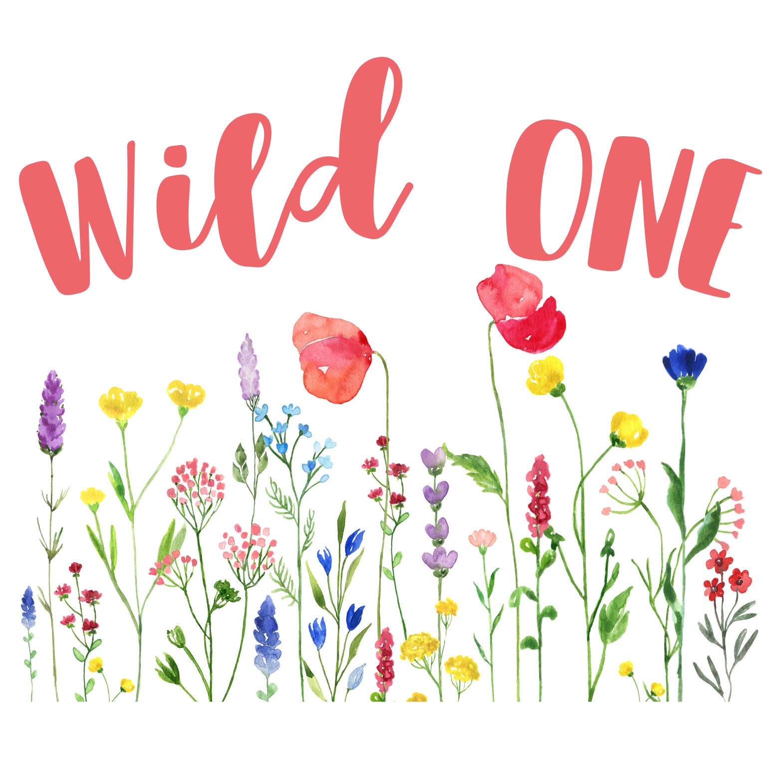 Wild ONE Floral Design, Birthday T-shirt Sublimation (digital File) - Etsy