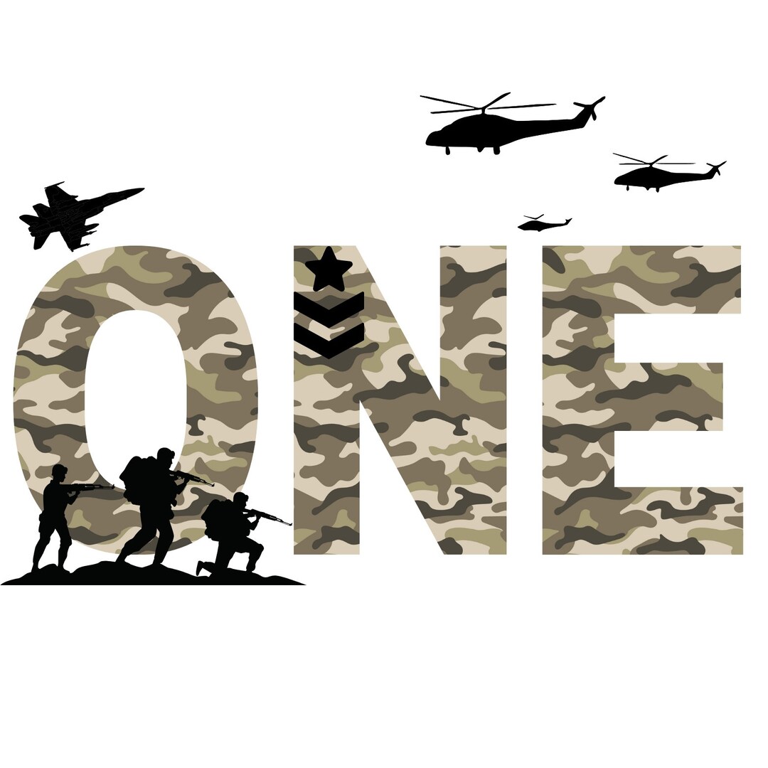 Military ONE Svg 1st Birthday Sublimation PNG File Army One File One ...