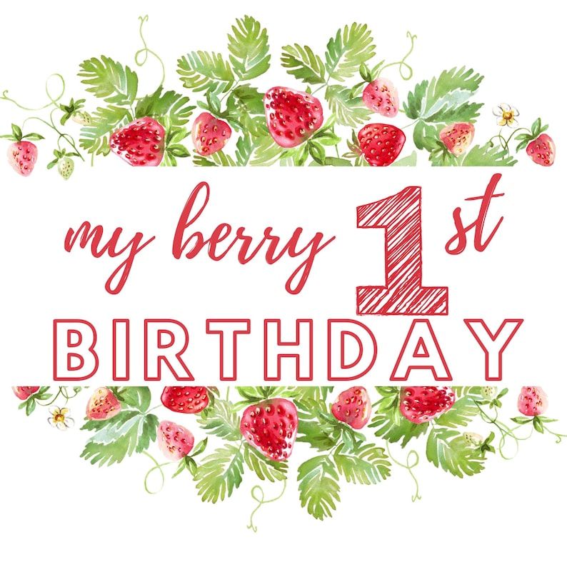 Berry Birthday Png, My Berry First Birthday Png, Berry Themed Birthday ...