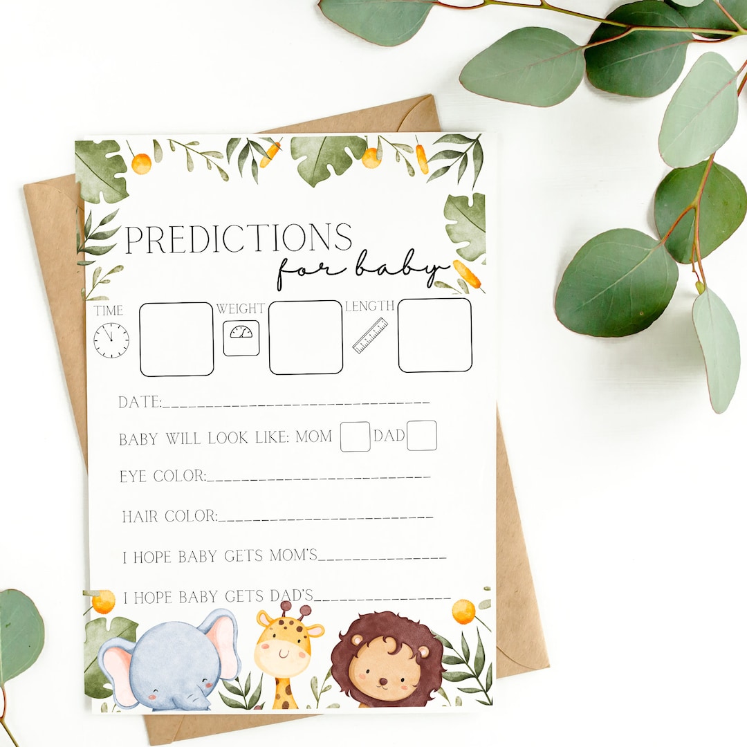Predictions for Baby Shower Game Printable, Baby Shower Game Printable ...