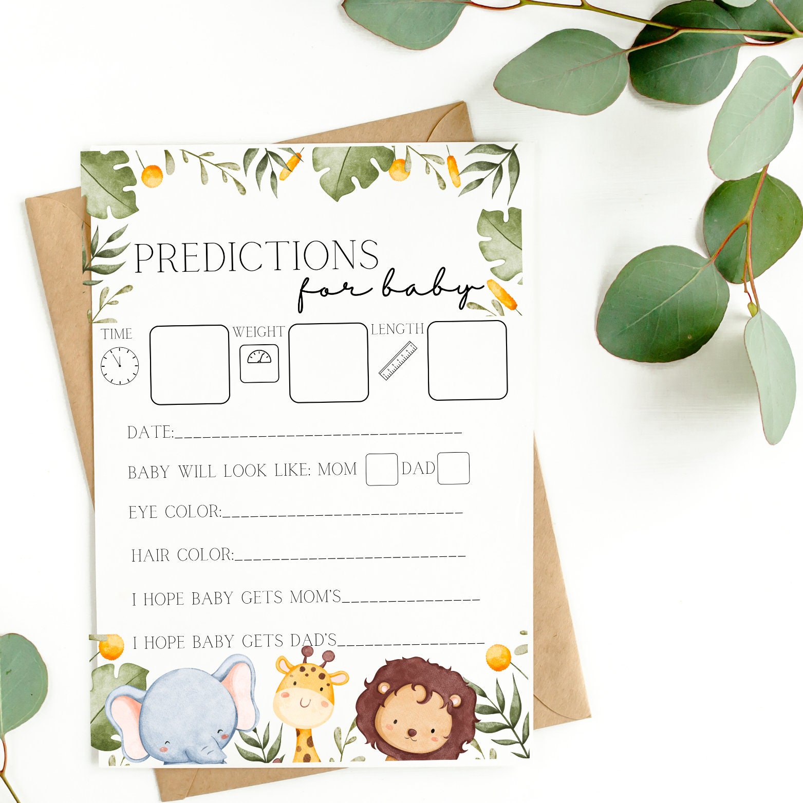 Predictions for Baby Shower Game Printable, Baby Shower Game Printable ...