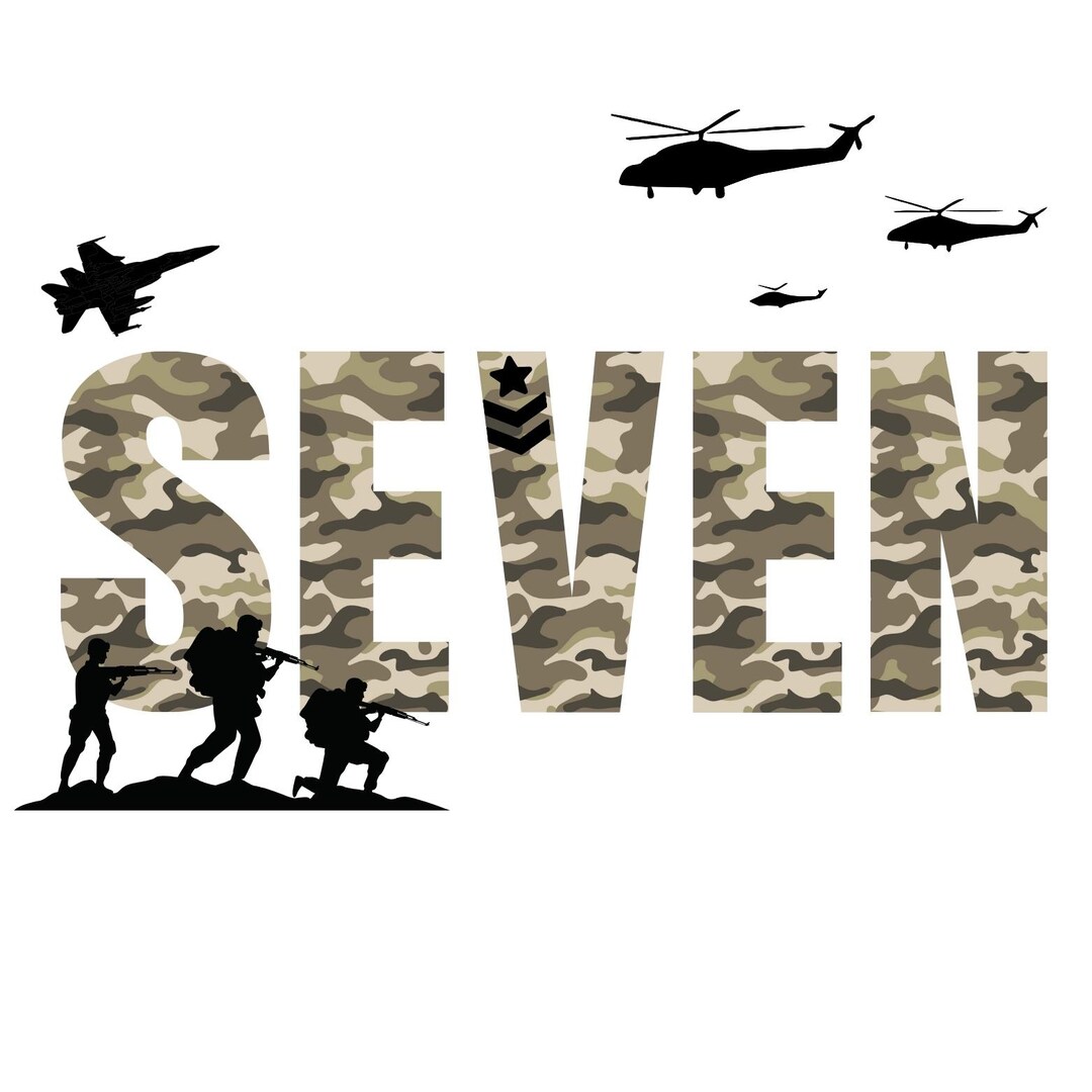 Military SEVEN Svg Seventh Birthday Sublimation PNG Army Seventh ...
