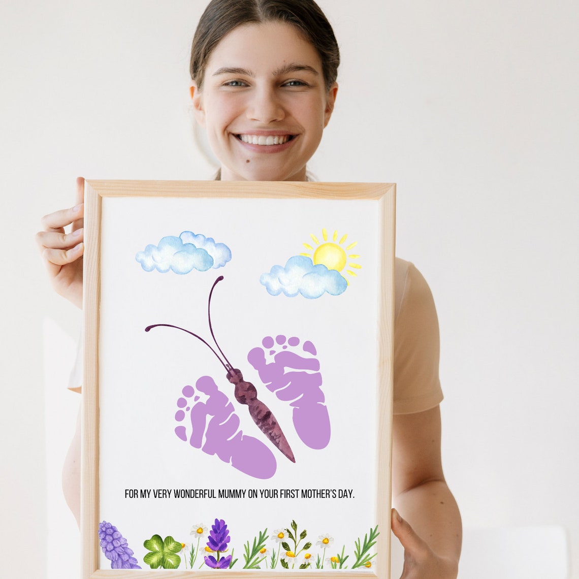 First Mothers Day Footprint Craft, Baby Footprint Craft, Mothers Day ...