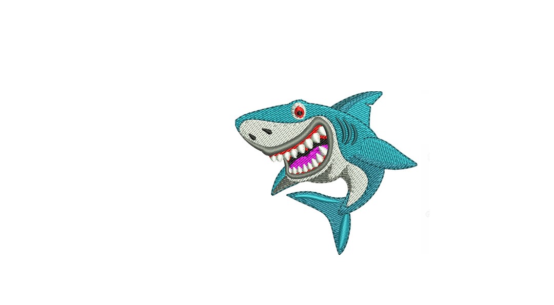 Shark Design Digitizing File for Embroidery Machine DST Pes Emb ...
