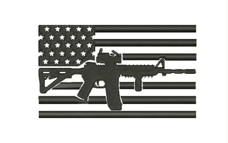 AR15 Flag Embroidery Digitzing Logo DST EMB Files Checked... US Flag Ar ...