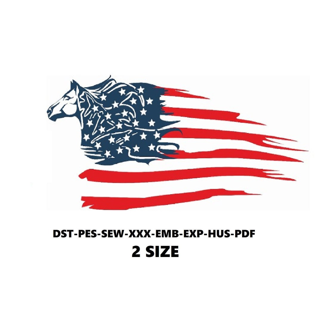 American Horse Flag Digitizing Embroidery Files - Etsy