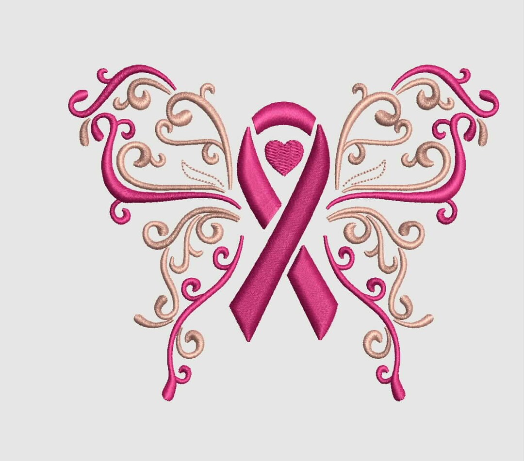 BESTSELLER Breast Cancer Butterfly Logo for Embroidery Machines - Etsy