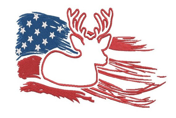 Deer Flag Design for Embroidery Machines 2 Size Make a - Etsy